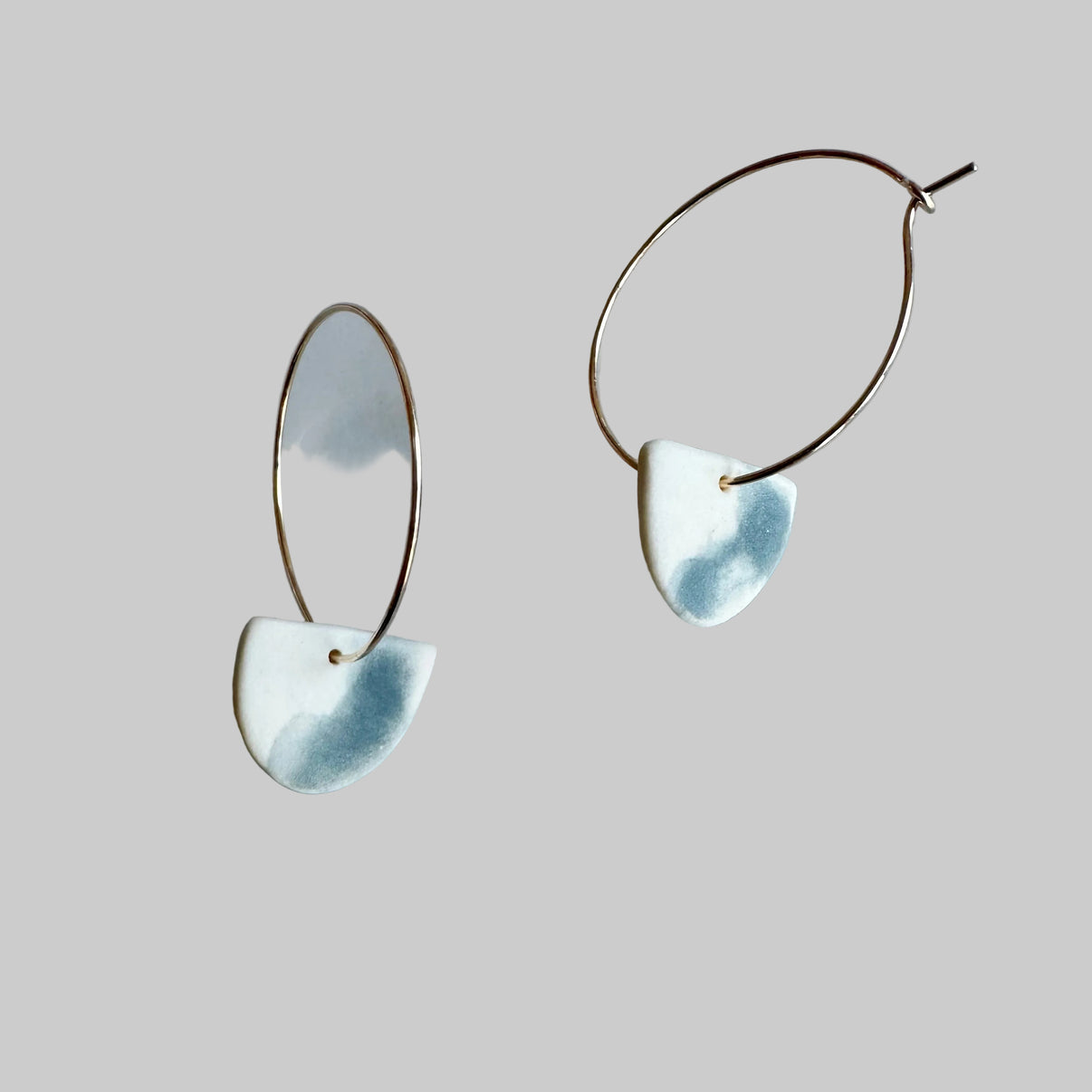 Half-moon hoop earring – Grounded Ceramics