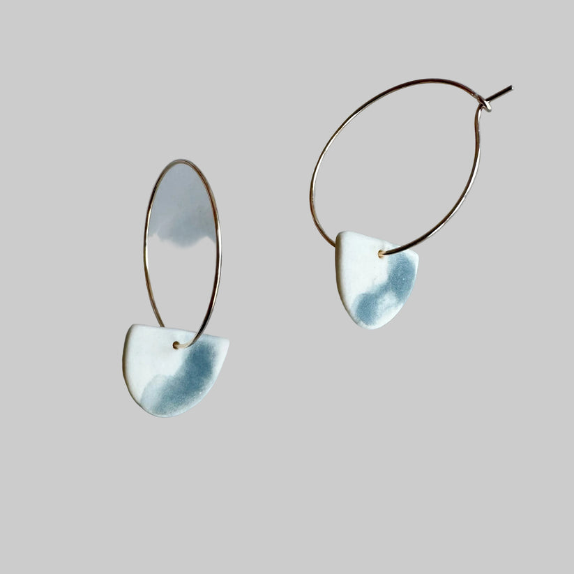 Half-moon hoop earring – Grounded Ceramics