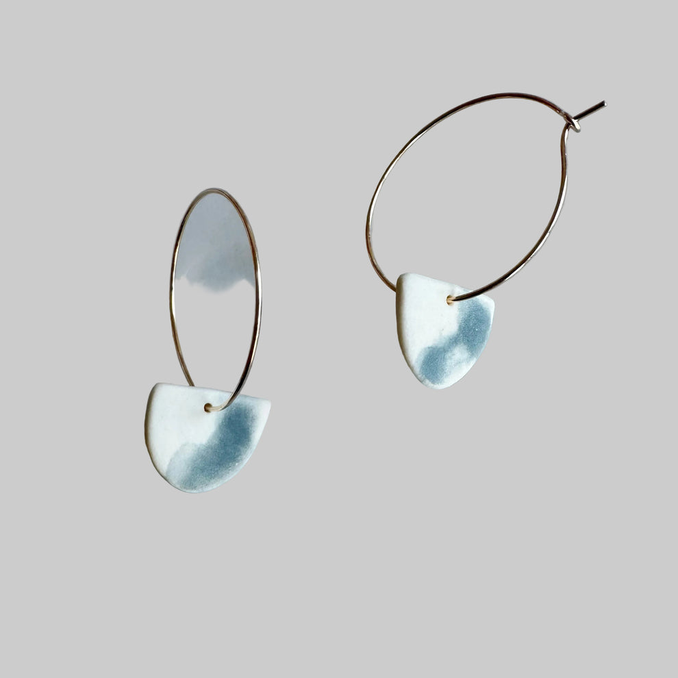 Half-moon hoop earring – Grounded Ceramics